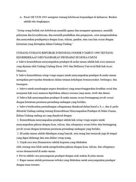 Pasal 28f Uud 1945 Mengatur Tentang Kebebasan Berpendapat Di Indonesia Pdf