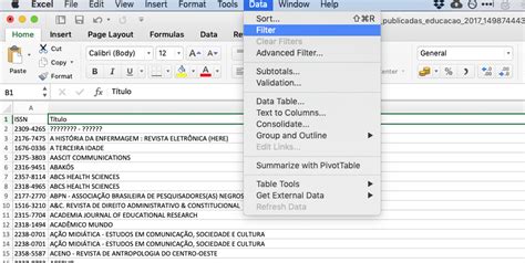 Excel Filtrar Dados