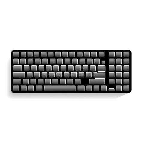 Minimalistic Black And White Computer Keyboard Vector In Duckcore Style Stock Illustration