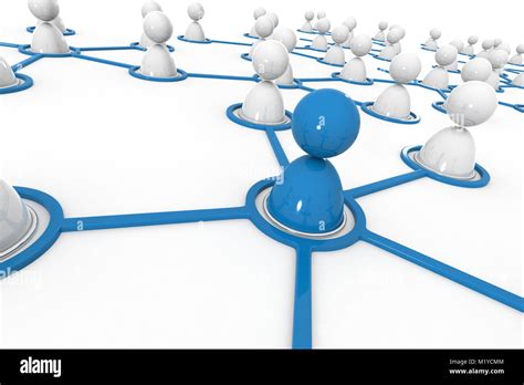 D Image Of Virtual Men On Network Connection Stock Photo Alamy