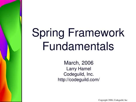 PPT Spring Framework Fundamentals PowerPoint Presentation Free Download ID