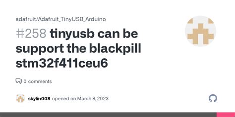 Tinyusb Can Be Support The Blackpill Stm32f411ceu6 · Issue 258 · Adafruitadafruittinyusb