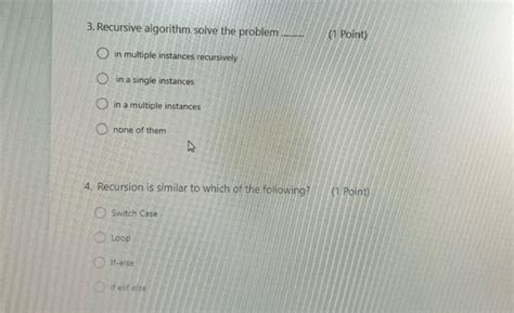 Solved 3 Recursive Algorithm Solve The Problem 1 Point In