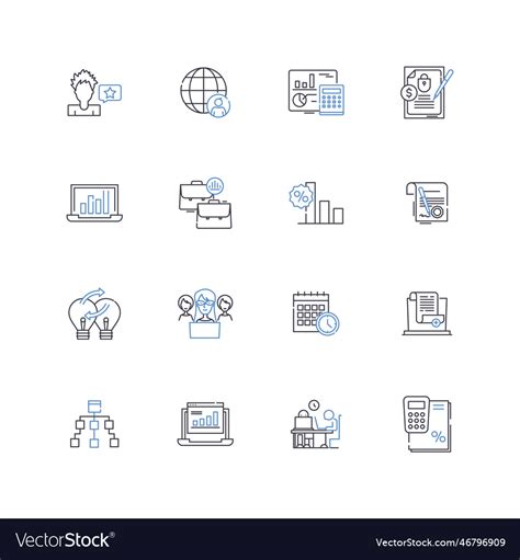 Sales Analytics Line Icons Collection Metrics Vector Image