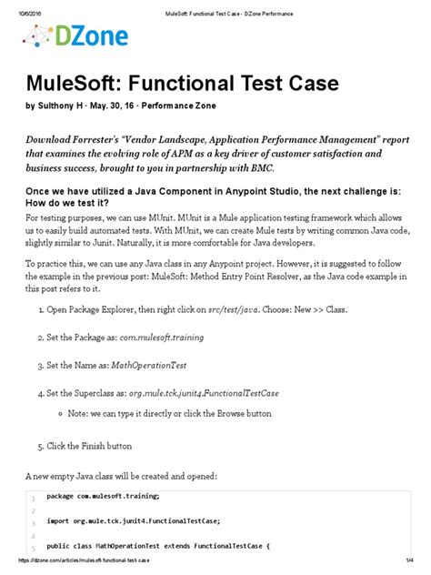 Mulesoft Functional Test Case Dzone Performance Pdf Parameter