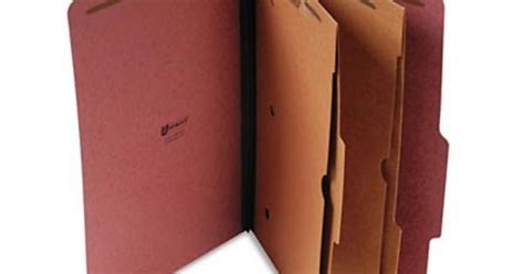 Universal 10326 Pressboard Folder With 2 Dividers Legal Six Section Red