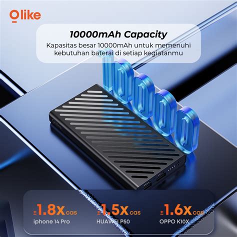 Olike P102 Powerbank 10000mah Dual Input And Output Travel Friendly