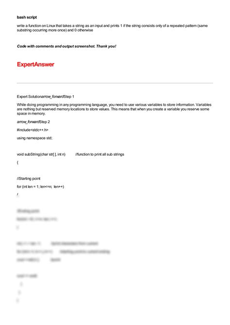 Solution Solution For Write A Function On Linux That Takes A String As