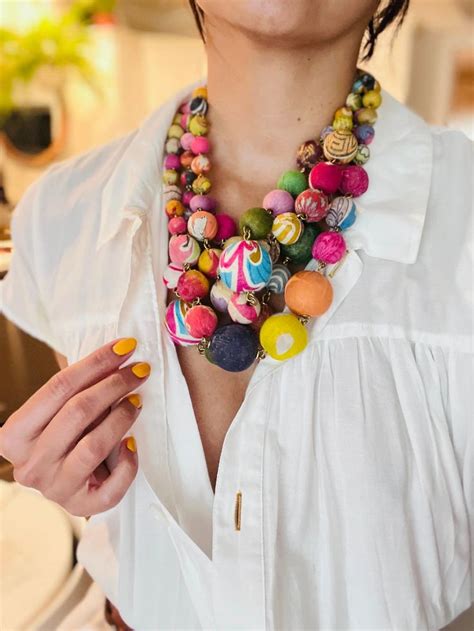 Necklace Artisan Kantha Jewelry Orb Ts For Her T Ideas