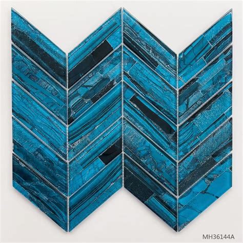 Starry Sky Wavy Glass Mosaic Blue Mix Black Kitchen Backsplash Bathroo