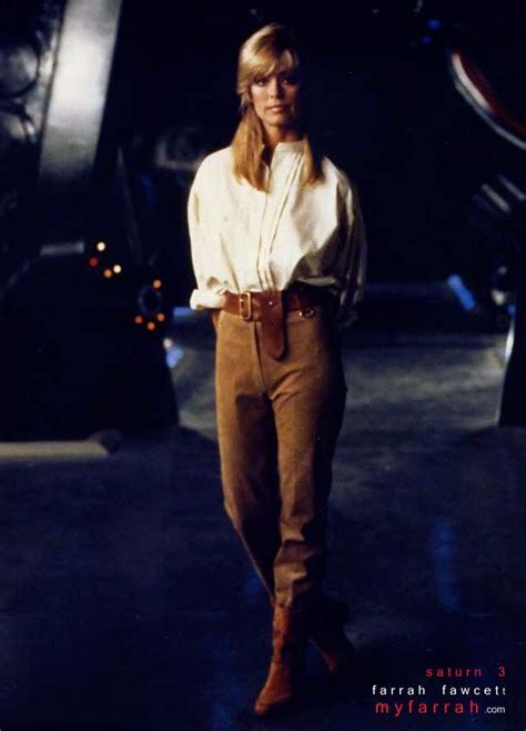 Farrah Fawcett On The Set Of Saturn 3 Visit