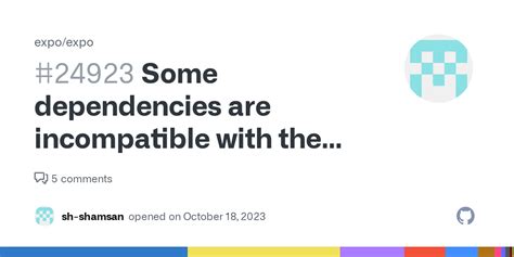 Some Dependencies Are Incompatible With The Installed Expo Version