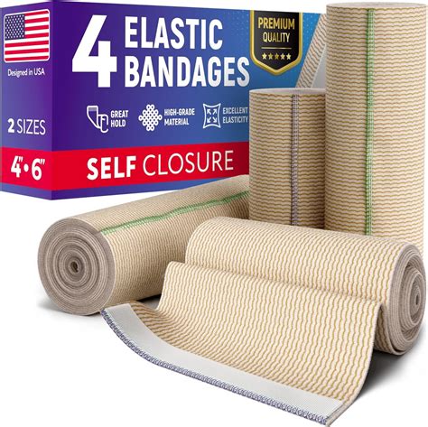 Mighty X Premium Elastic Bandage Wrap Reusable Health Support Wraps 6 Pk 2x2” 2x3 2x4