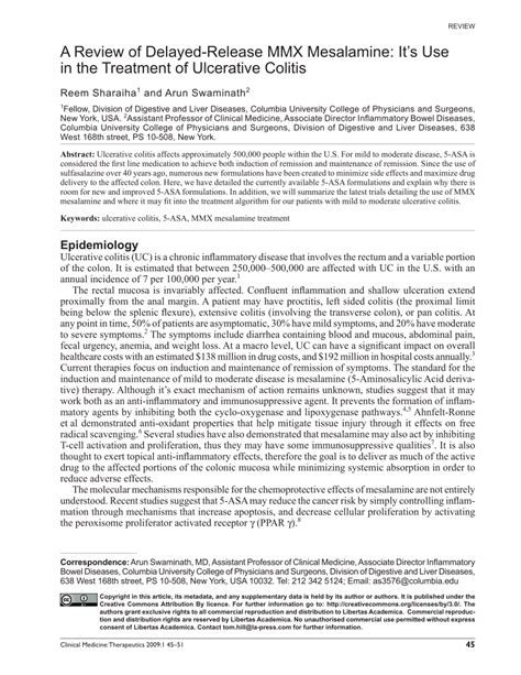 Pdf A Review Of Delayed Release Mmx Mesalamine Its Use In The Treatment Of Ulcerative Colitis
