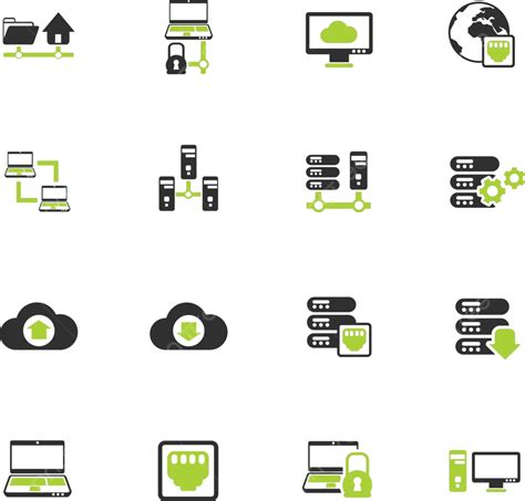 server icon set folder socket server vector folder socket server png