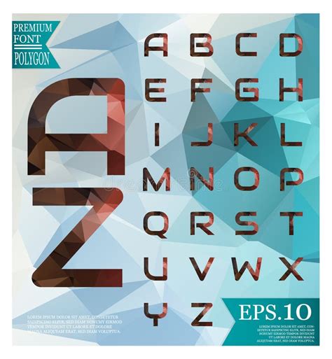Font Low Poly Pastel Alphabet Vector Letters Isolated On Vector Stock