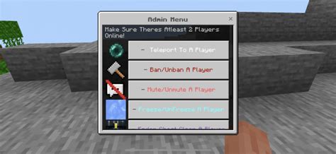 Admin Menu Minecraft Addon
