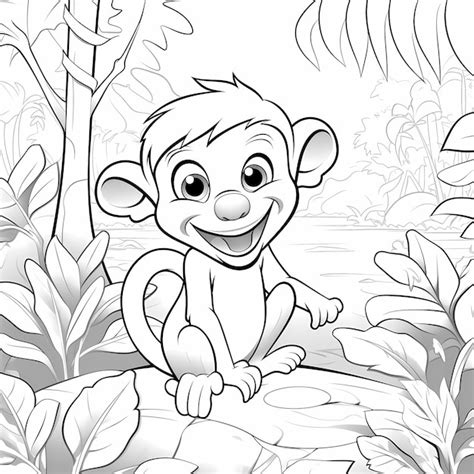 Amigos De La Selva Página Para Colorear Para 35 Años Con Una Simple