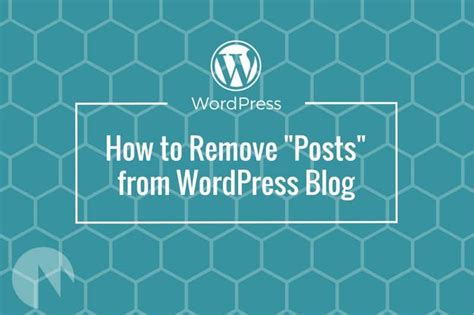 How To Remove Posts Blog Post Type From WordPress MITO Studios