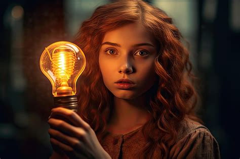 Premium Ai Image Woman With A Lamp