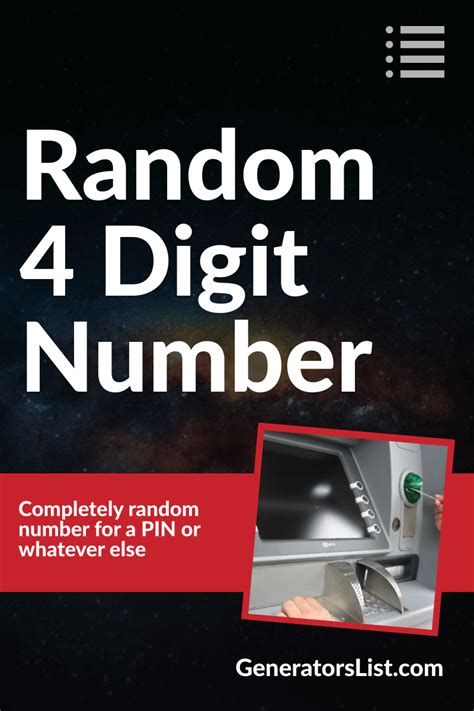 Random 4 Digit Number Generator Generators List