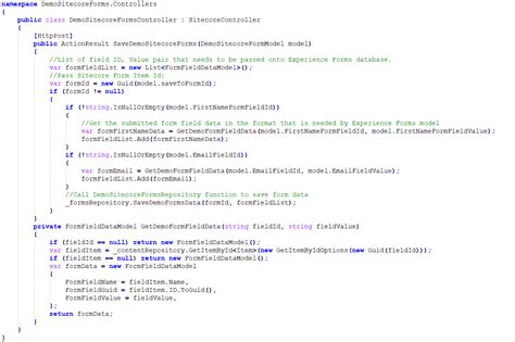 Save Custom Mvc Forms Data Onto Sitecore Experience Forms Database