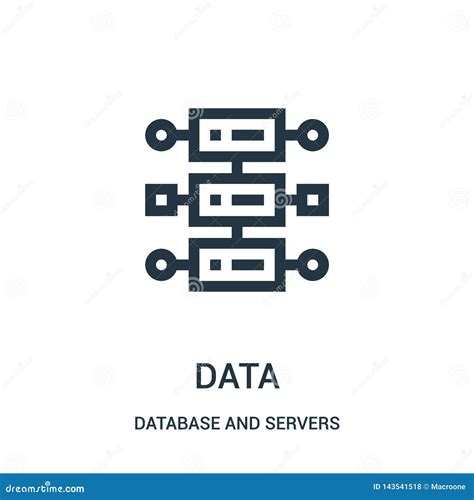 Data Icon Vector From Database And Servers Collection Thin Line Data Outline Icon Vector