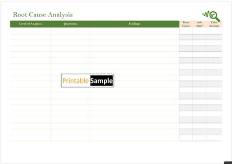 10 Free Root Cause Analysis Templates Printable Samples