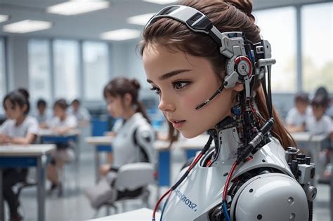 Premium Ai Image Robotics In Education Building Future Innovators In Futuristic Classrooms