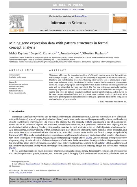 Pdf Mining Gene Expression Data With Pattern Structures In Formal Concept Analysis