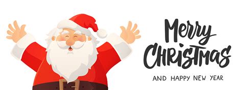 재미 있는 만화 산타 클로스와 크리스마스 배너입니다 메리 크리스마스 손으로 텍스트를 그립니다 산타 클로스에 대한 스톡 벡터 아트 및 기타 이미지 Istock
