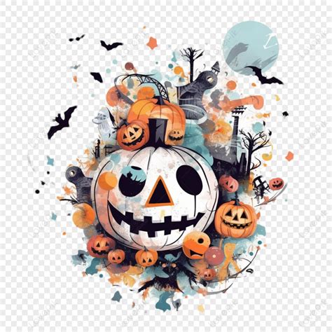 할로윈 잭 오 랜턴 컬러 여러 만화호박 머리호박 Png 일러스트 무료 다운로드 Lovepik