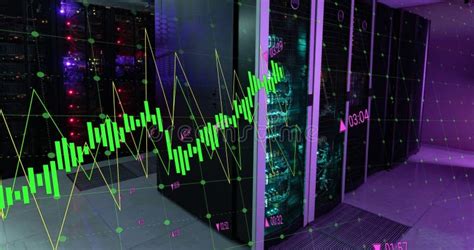 Animation Of Data Processing Against Computer Server Room Stock Footage