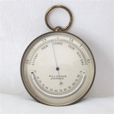 Pillischer Pocket Barometer Thermometer C1865 Compass Library