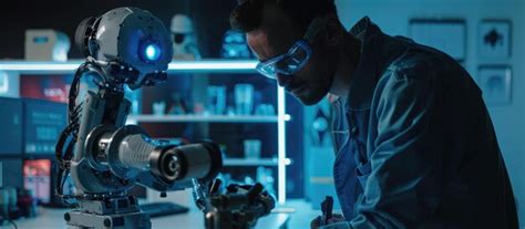 Premium Photo In A Modern Hightech Laboratory An Engineer Is Working On The Development Of