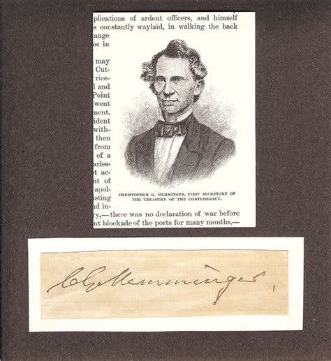 Christopher G Memminger Autograph Uncle Daveys Americana
