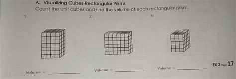 solved a visualizing cubes rectangular prisms count the unit cubes