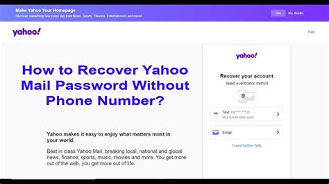 How To Recover Yahoo Mail Password Without Phone Number Forgotten Yahoo Password Youtube