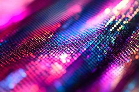 Close Up Digital Glitch Texture Fragmented Pixels Bold Neon Colors
