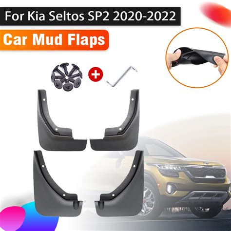 기아 셀토스용 머드 가드 앞뒤 머드 플랩 2022 액세서리 2020 2021 Sp2 스플래쉬 방지 4x