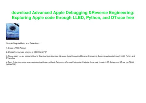 ppt download advanced apple debugging and reverse engineering