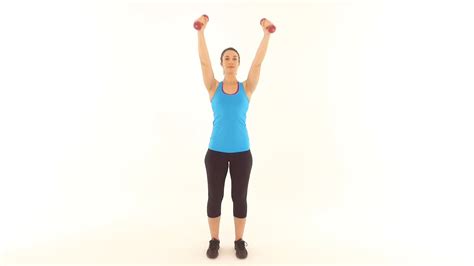 Standing Shoulder Flexion With Dumbbells On Vimeo
