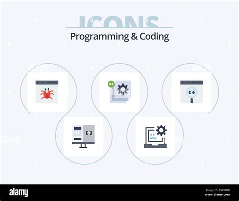 Programming And Coding Flat Icon Pack 5 Icon Design Development