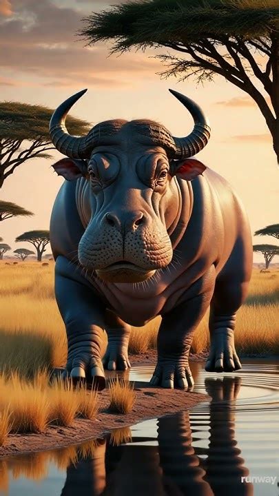 Buffalo And Hippopotamus Hybrid Animals Fusion Aiart Hybrids Youtube