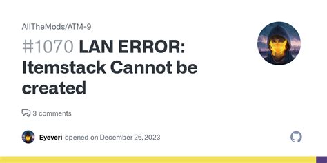 Lan Error Itemstack Cannot Be Created · Issue 1070 · Allthemodsatm 9 · Github