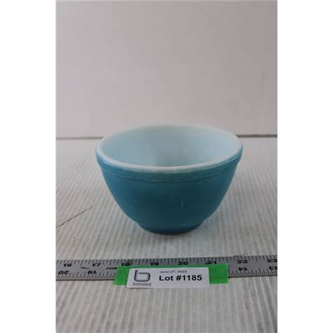Small Blue Pyrex Bowl Bodnarus Auctioneering