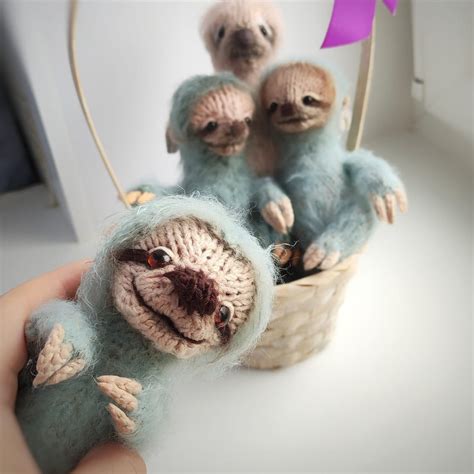 Sloth Toy Knitting Pattern Knitted Exotic Animal Amigurumi Inspire