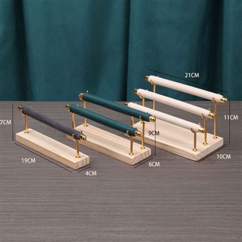 이동식 단단한 나무 기본 링 디스플레이 금속 스탠드 스폰지 바 링 스토리지 랙 스타일 회색 2개 층