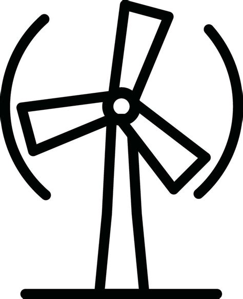 Windmill Icon Or Symbol In Black Line Art 24924740 Vector Art At Vecteezy