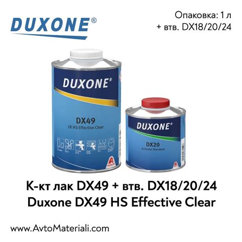 Duxone DX49 HS Effective Clear 2+1 - двукомпонентен авто лак с високо ...